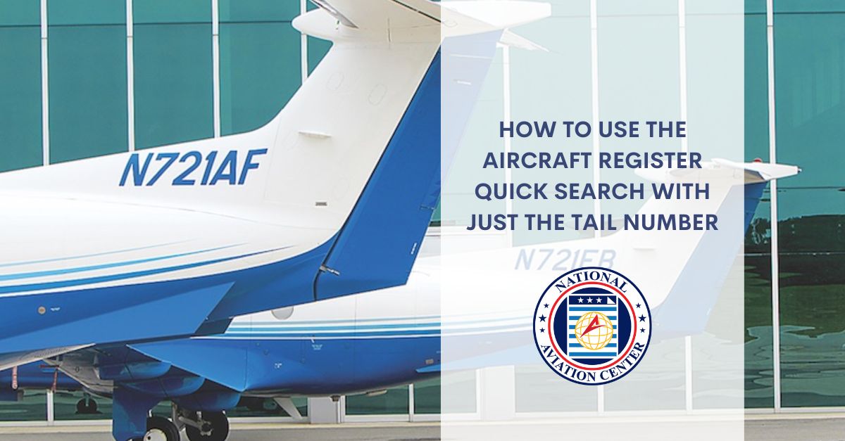 How to Use the Aircraft Register Quick Search With Just the Tail Number